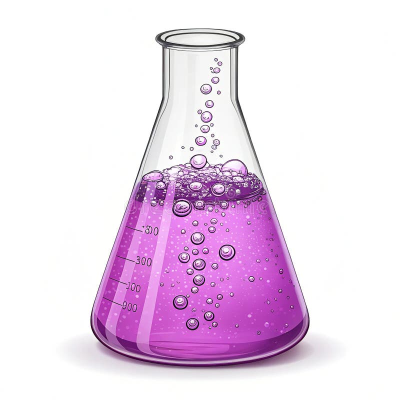Beaker Filled with Bubbling Purple Liquid Stock Illustration ...