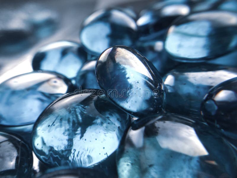 Transparent Beautiful Magic Glass Blue Stones Macro Stock Image - Image ...