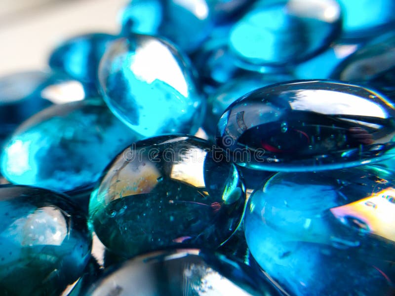 Transparent Beautiful Magic Glass Blue Stones Macro Stock Photo - Image ...