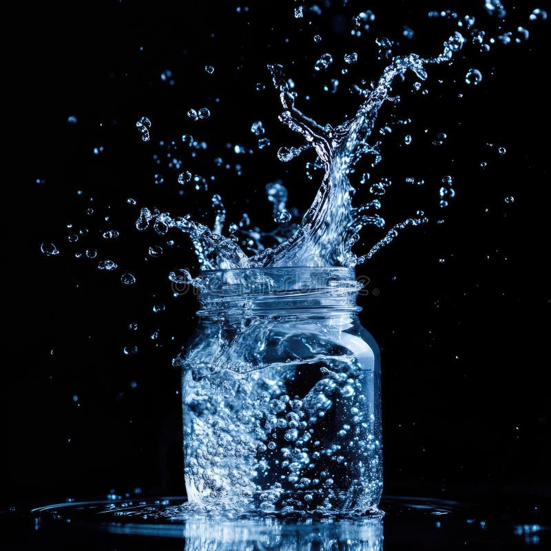Transparent Beauty Jar Falling into Water, Splash Effect, High-speed ...