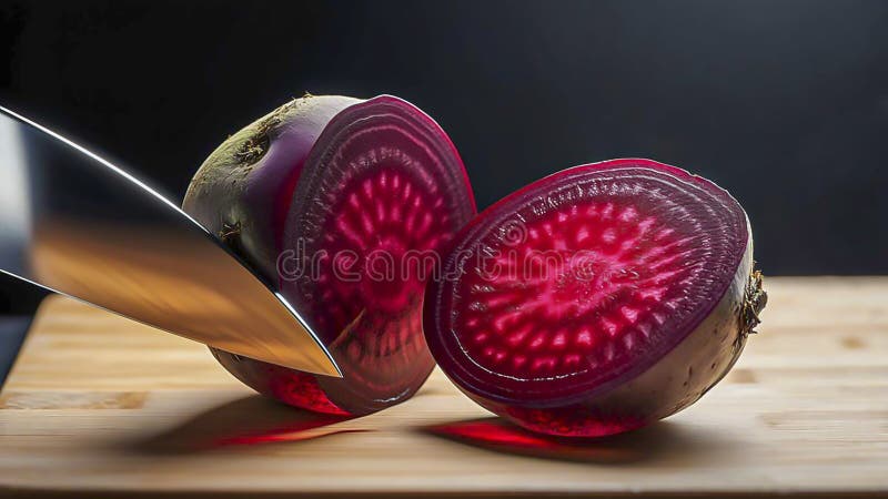 Transparent Beetroot, Cut in Half, Like a Crystal with a Faceted ...