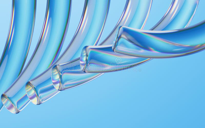 Transparent Bend Pole with Abstract Geometric Background, 3d Rendering ...
