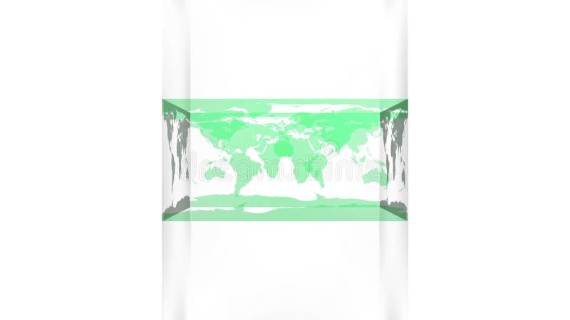 Transparent Block with World Map on Grid Background Stock Video - Video ...