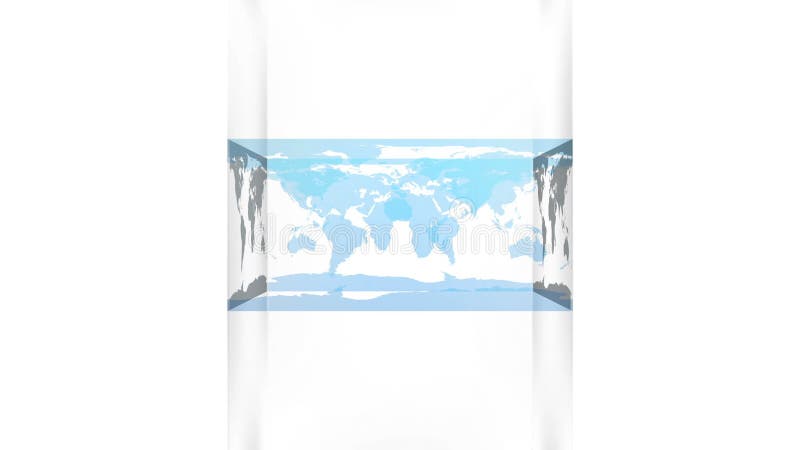 Transparent Block with World Map on Grid Background Stock Video - Video ...
