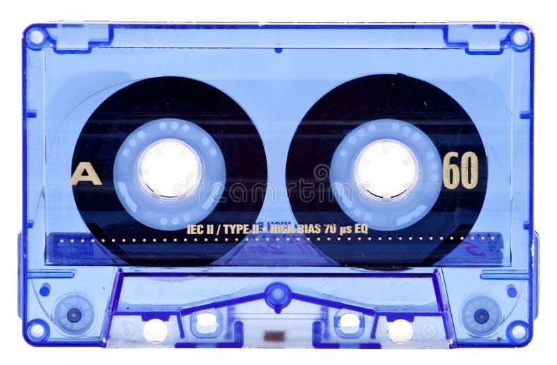 Transparent Blue Audio Cassette Isolated Stock Image - Image of ...