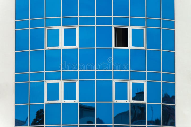 Transparent Blue Building Windows of Business Center Stock Image ...
