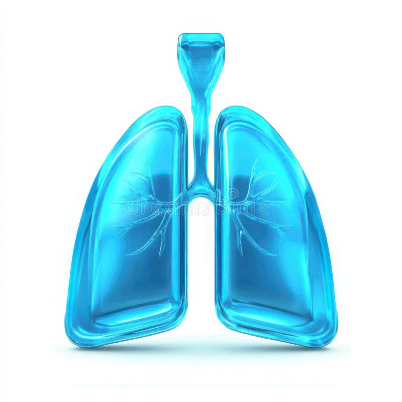 Transparent Blue 3D Model of Human Lungs Stock Image - Image of ...