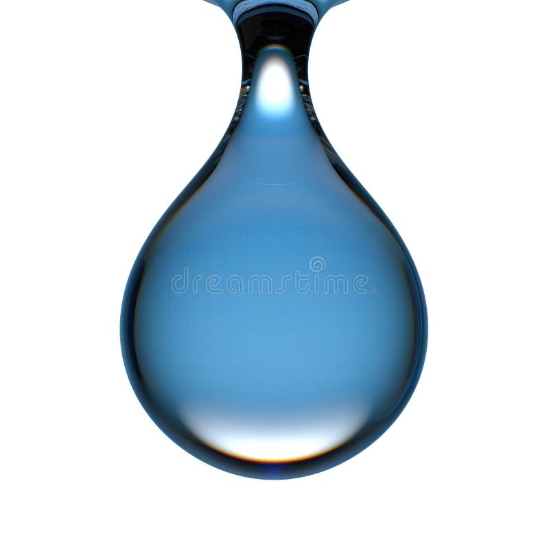 Transparent Blue Front View Water Drop Dripping Fresh and Clean Water ...