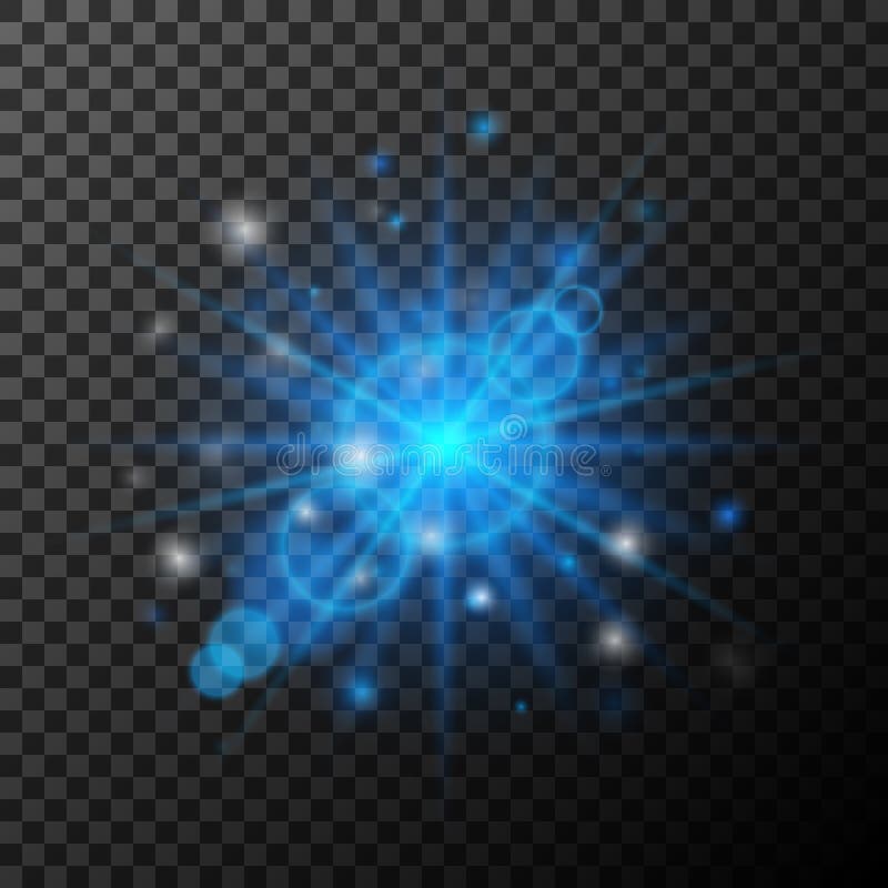Transparent Blue Glow Effect. the Star Burst with Brilliance Stock ...