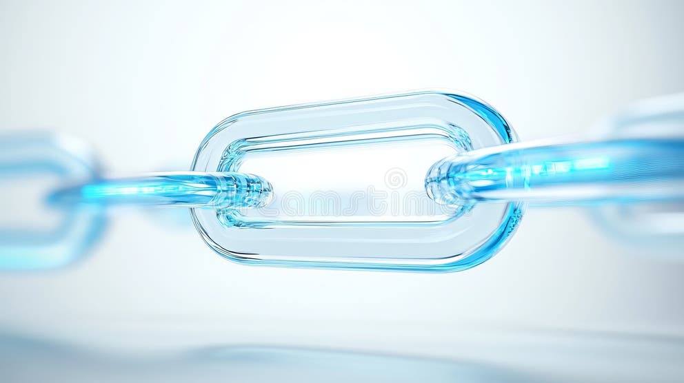 Transparent Blue Link Chain Symbolizing Connection, Unity, and Digital ...