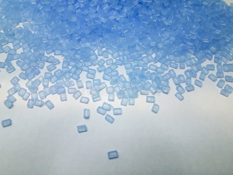 Transparent Blue Masterbatch Granules on White Background,this Polymer ...