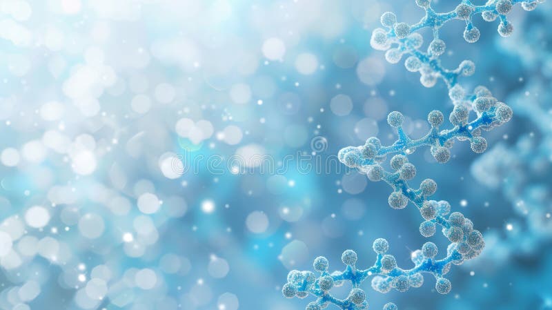 Transparent Blue Molecule Model: Abstract Representation of Molecular ...