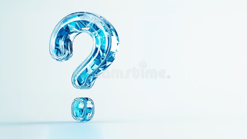 A Transparent Blue Question Mark Stands Alone Against a Subtle Backdrop ...