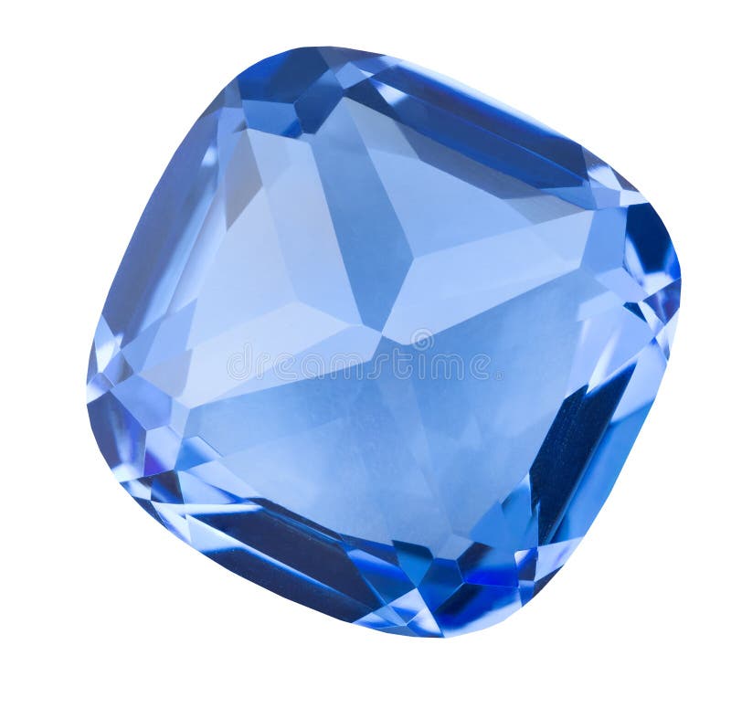 Transparent Blue Sapphire Gem On White Stock Photo - Image of sapphire ...