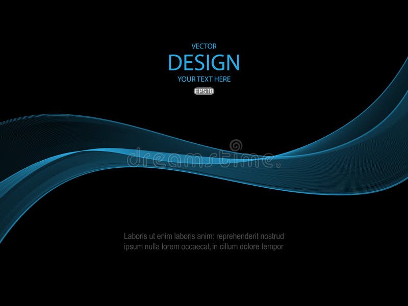 Transparent Blue Wave on Dark Background. Background for Website Design ...