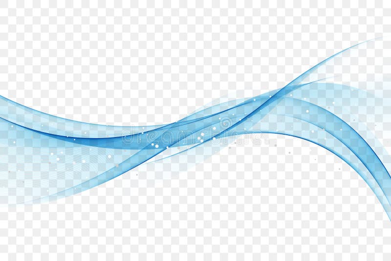 Transparent Blue Wave Flow. Smoky Blue Wave Lines. Wave Design Element ...