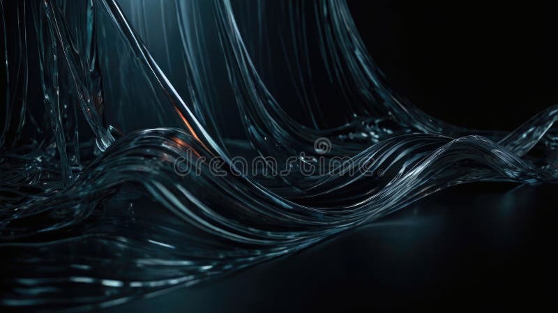 Transparent Blue Wavy Glass or Plastic Sheet with Light Shining through ...