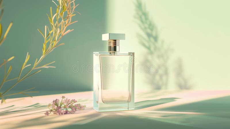 Transparent Bottle of Perfume with Empty Label Stock Image - Image of ...