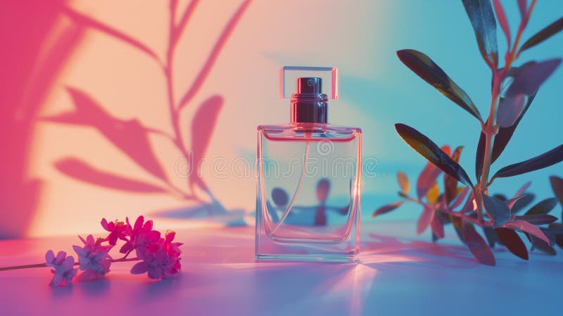 Transparent Bottle of Perfume with Empty Label Stock Image - Image of ...