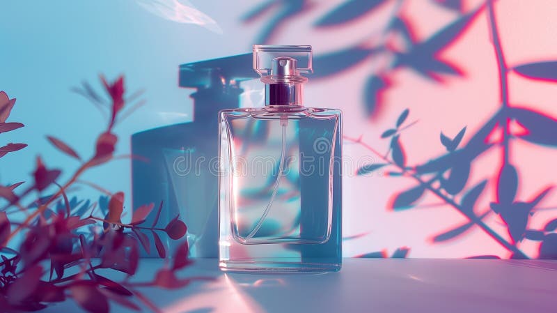 Transparent Bottle of Perfume with Empty Label Stock Image - Image of ...