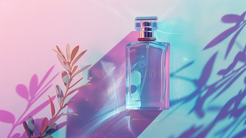 Transparent Bottle of Perfume with Empty Label Stock Photo - Image of ...