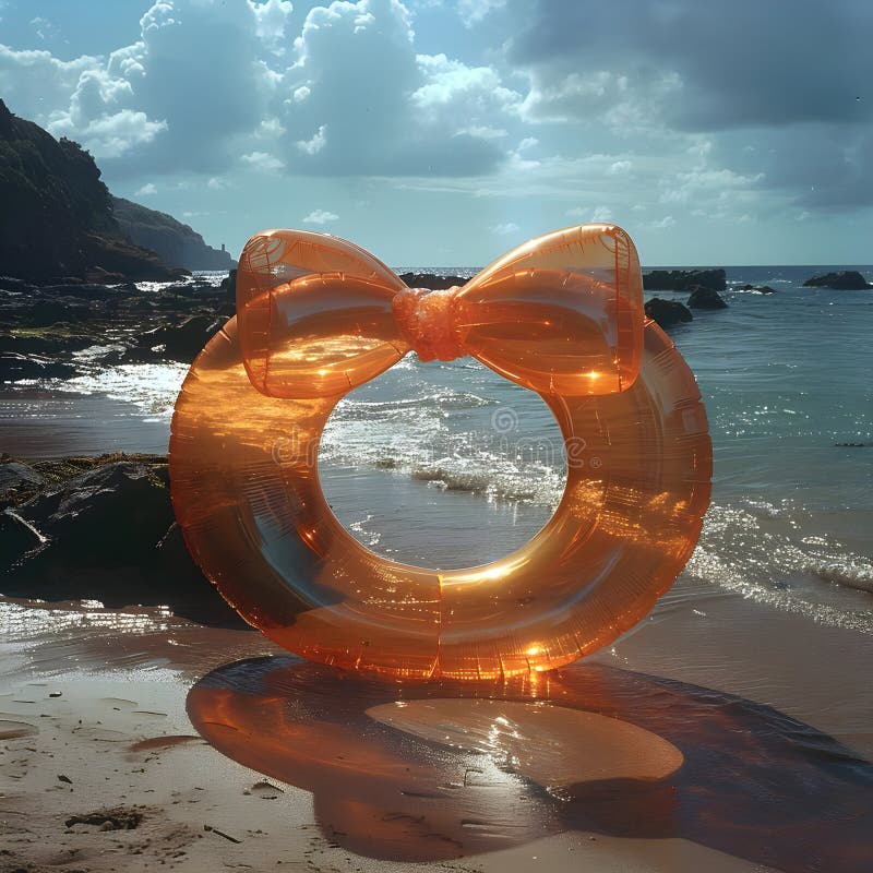 Transparent Bow-Shaped Inflatable on Sandy Beach Generative AI Stock ...