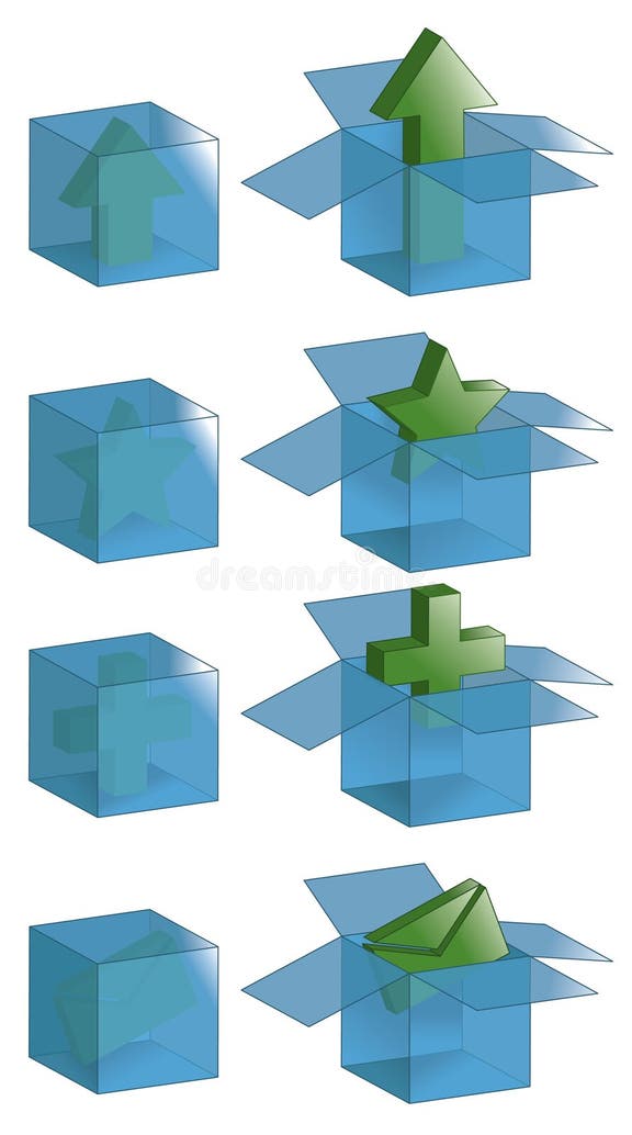 Transparent Boxes with Icons Stock Vector - Illustration of internet ...