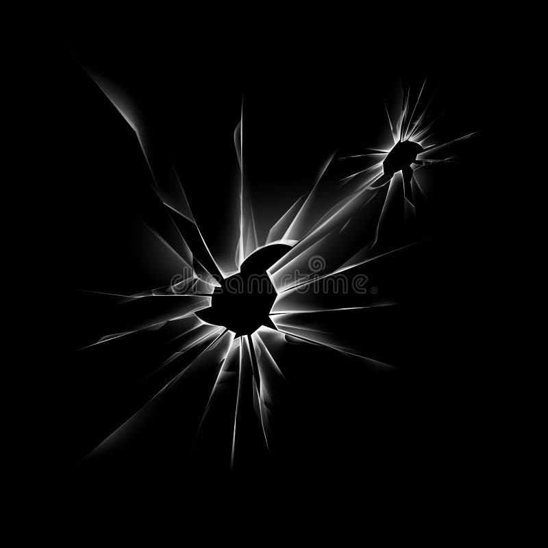 Transparent Broken Glass Window with Sharp Edges Stock Vector ...