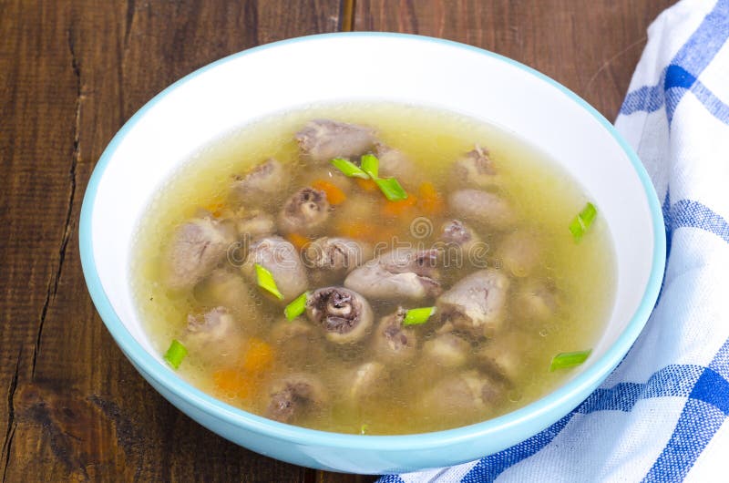 Transparent Broth with Chicken Liver Stock Photo - Image of dinner ...