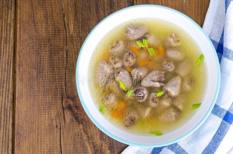 Transparent Broth with Chicken Liver Stock Image - Image of asian, meat ...