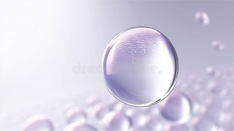 Transparent Bubble Floating Above a Soft Gradient Background ...