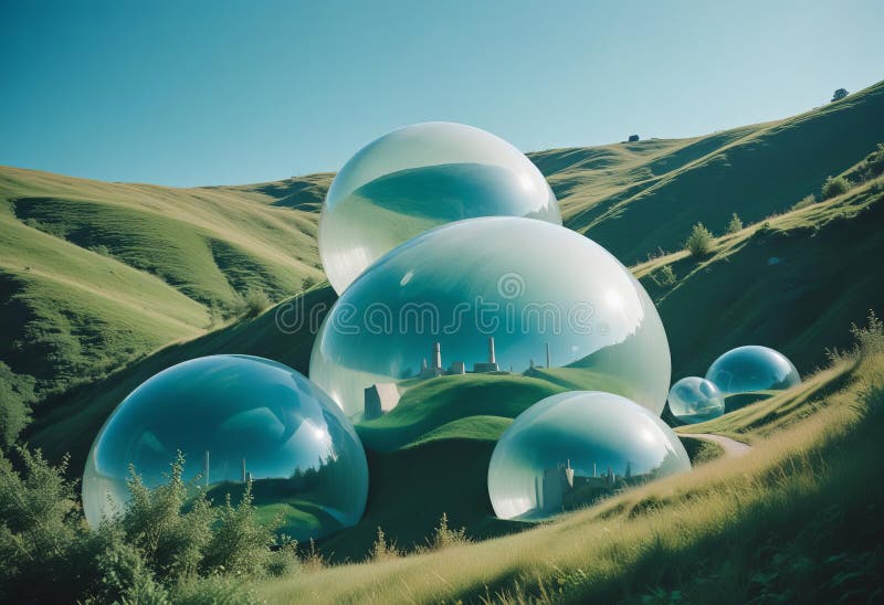 Transparent Bubble-shaped Structures Nestled Stock Illustration ...