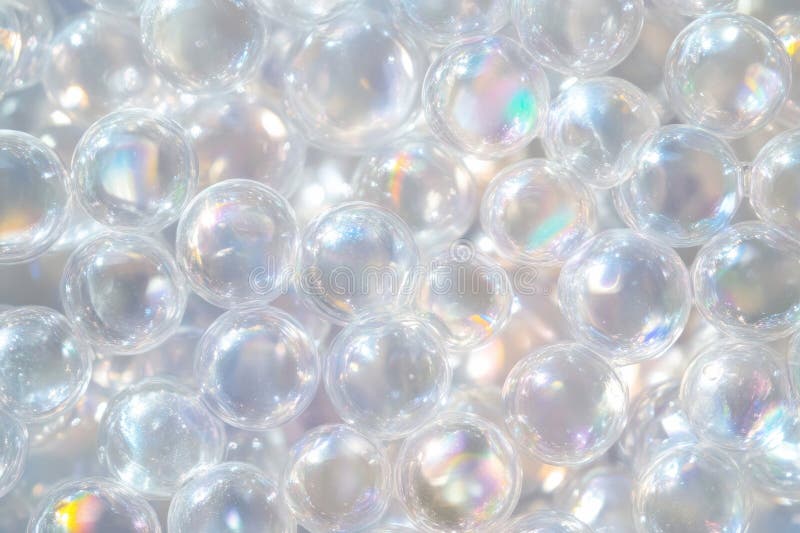 Transparent Bubble Texture, Iridescent Spheres with Light Rainbow ...