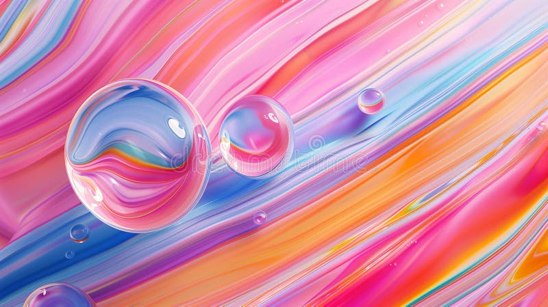 Transparent Bubbles and Smooth Multicolour Lines Abstract Background ...