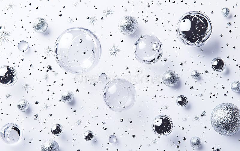 Transparent Bubbles and Sparkling Orbs on a Light Background Create a ...