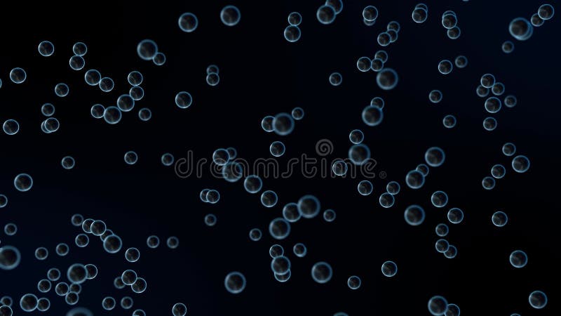 Transparent Bubbles Stream with Light Blue Reflections in Mid-air or ...