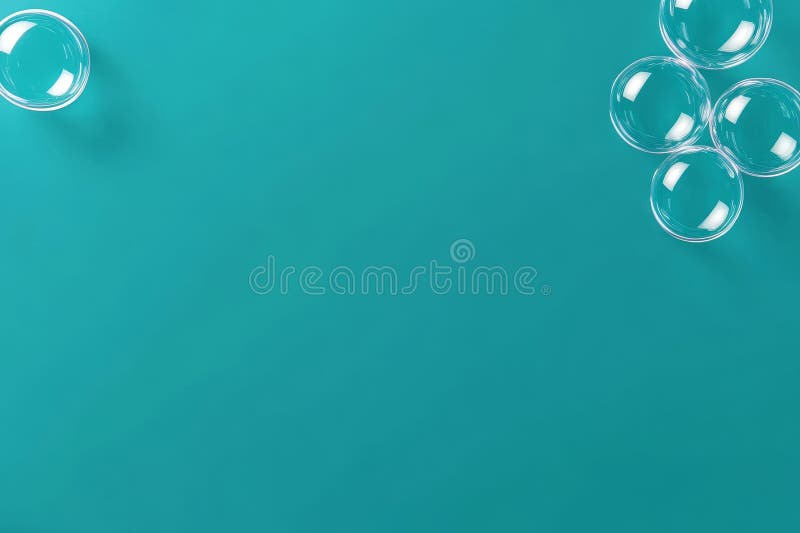 Transparent Bubbles on Teal Background Several Clear Bubbles Rest on a ...
