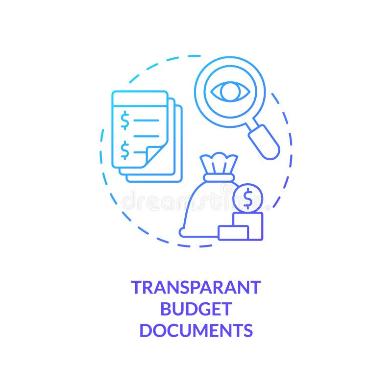 Transparent Budget Documents Blue Gradient Concept Icon Stock Vector ...