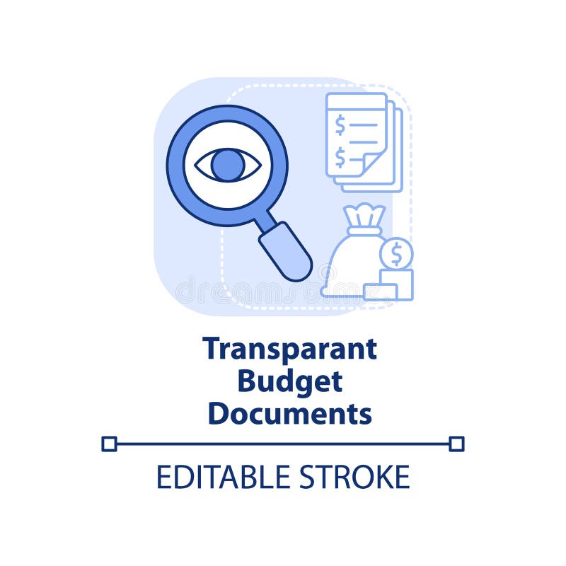 Transparent Budget Documents Light Blue Concept Icon Stock Vector ...