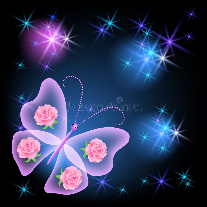 Transparent Butterfly Over Water Stock Illustration - Illustration of ...