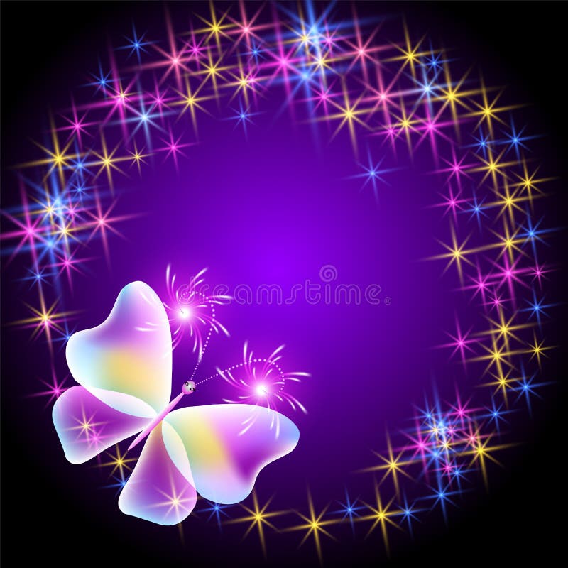 Transparent Butterfly with Stars Stock Vector - Illustration of ...