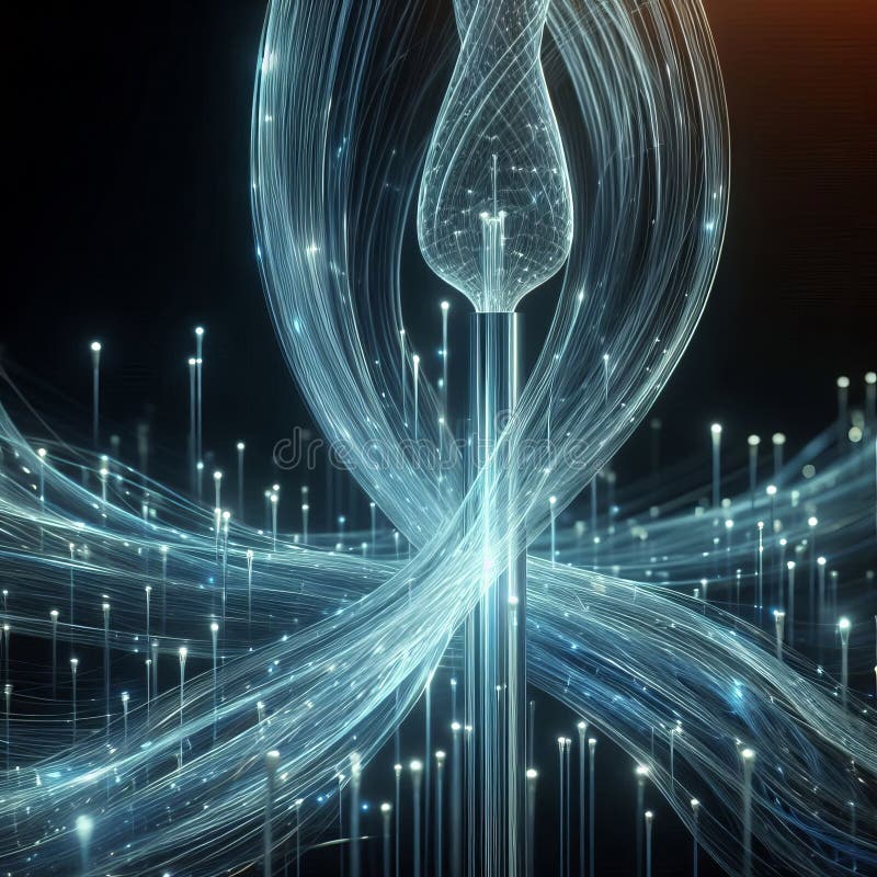 Transparent Cables with Visible S and S Flowing As Light Pulses Stock ...