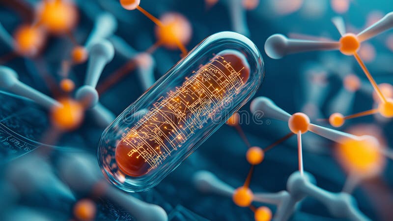 Transparent Capsule Containing Electronic Circuit is Surrounded by ...