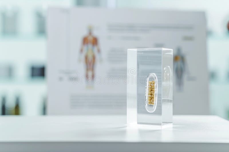 Transparent Capsule Display with Skeletal Model in Modern Medical ...
