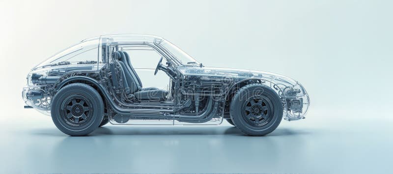 Transparent Car Body Structure Revealing Automotive Engineering and ...