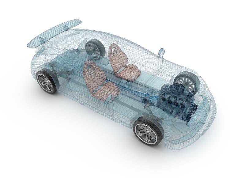Car design, wire model stock illustration. Illustration of drawing ...