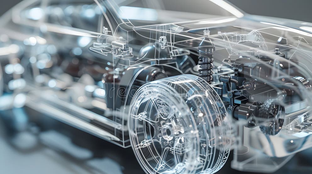 Transparent Car Displaying the Automatic Transmiss. Stock Illustration ...