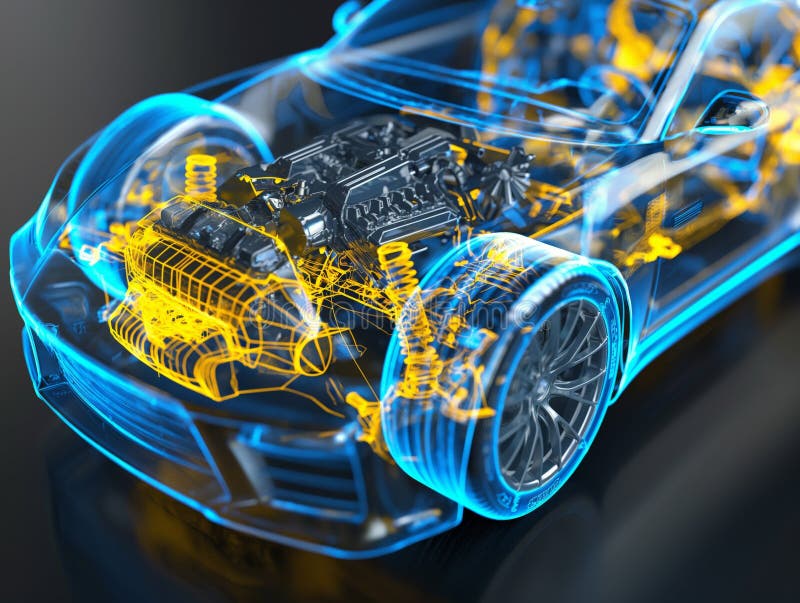 Transparent Car Technology Concept Stock Image - Image of futuristic ...