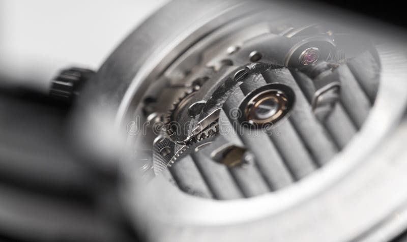 Transparent Case Back of Swiss Self-winding Automatic Watch Stock Image ...