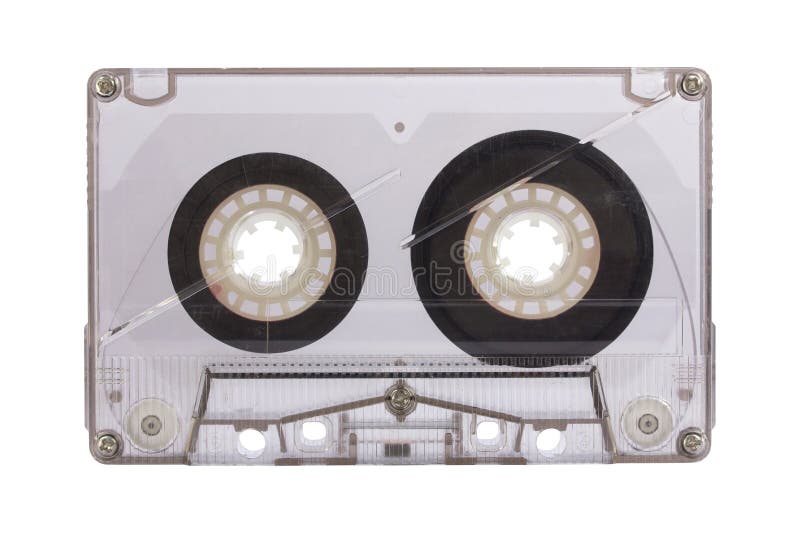 Transparent Cassette Tape Isolated on White Stock Photo - Image of aged ...